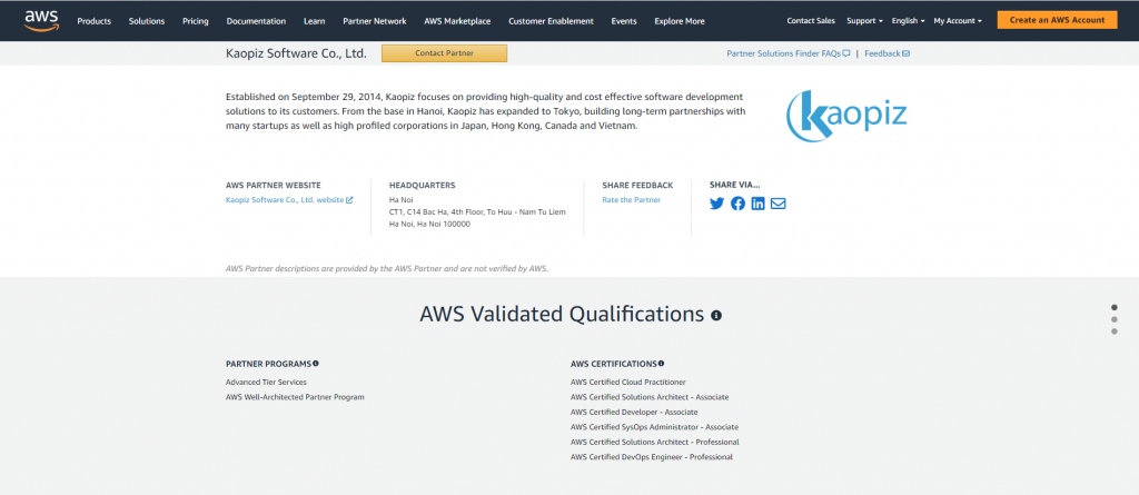 Kaopiz trở thành đối tác "Kiến trúc sư chuyển đổi số tối ưu" của AWS - Trang tin nội bộ của ...